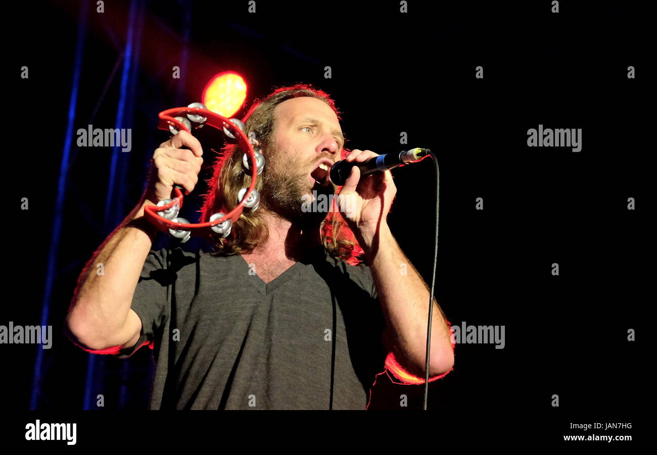 Gary Stringer with Reef band at Isle of Wight Festival June 12 2016 ...