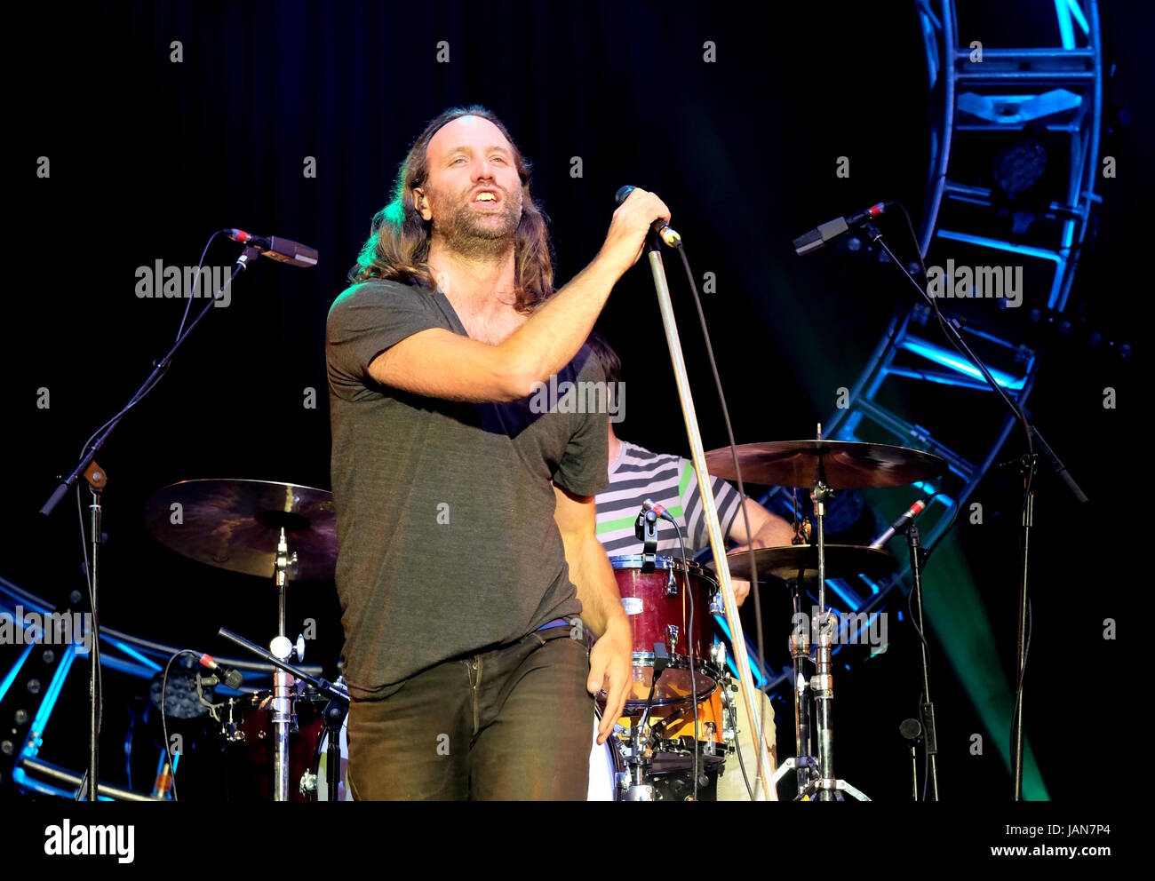 Gary Stringer with Reef band at Isle of Wight Festival June 12 2016 ...