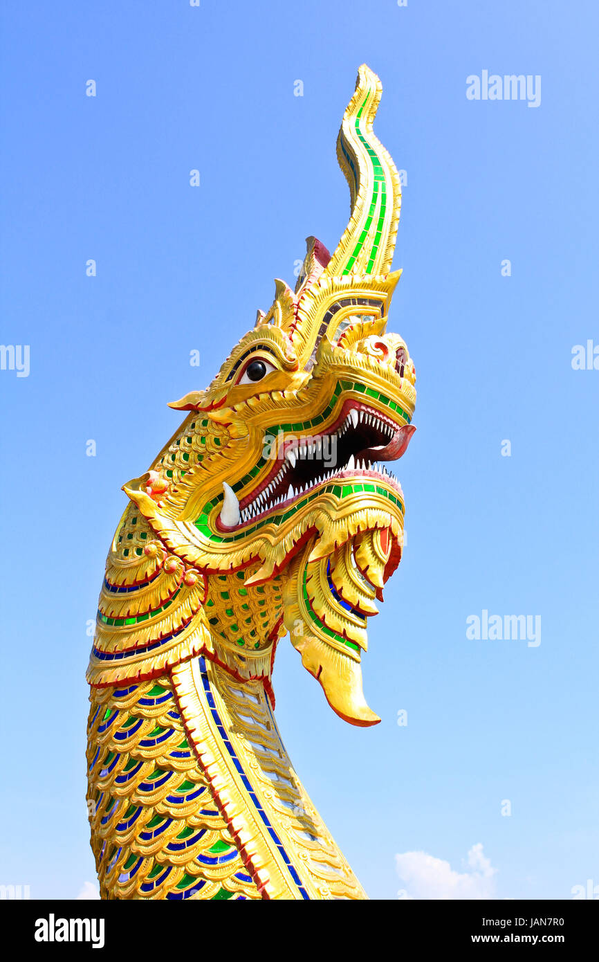 King of Naga in Temple of Thailand Stock Photo - Alamy