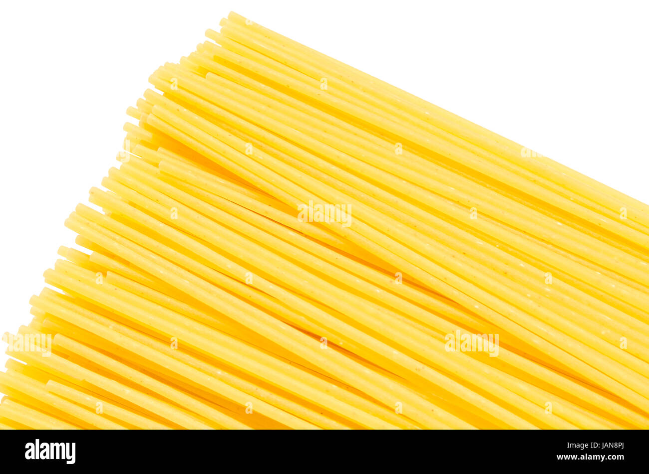 A Pile of Raw Traditional Spaghetti End Close-up Isolated on White ...