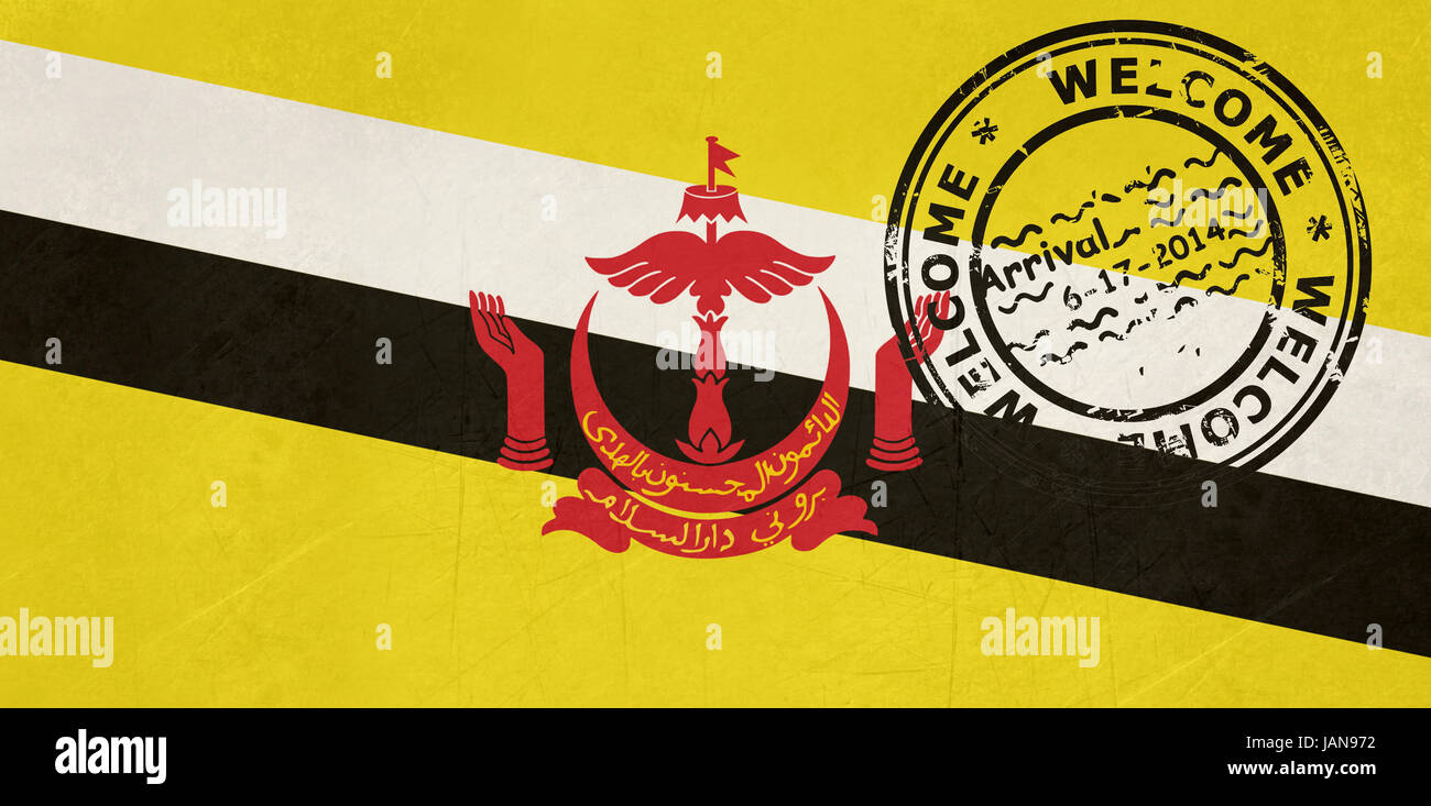 Welcome brunei stamp hi-res stock photography and images - Alamy