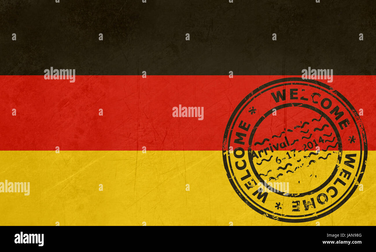 Welcome germany stamp hi-res stock photography and images - Alamy