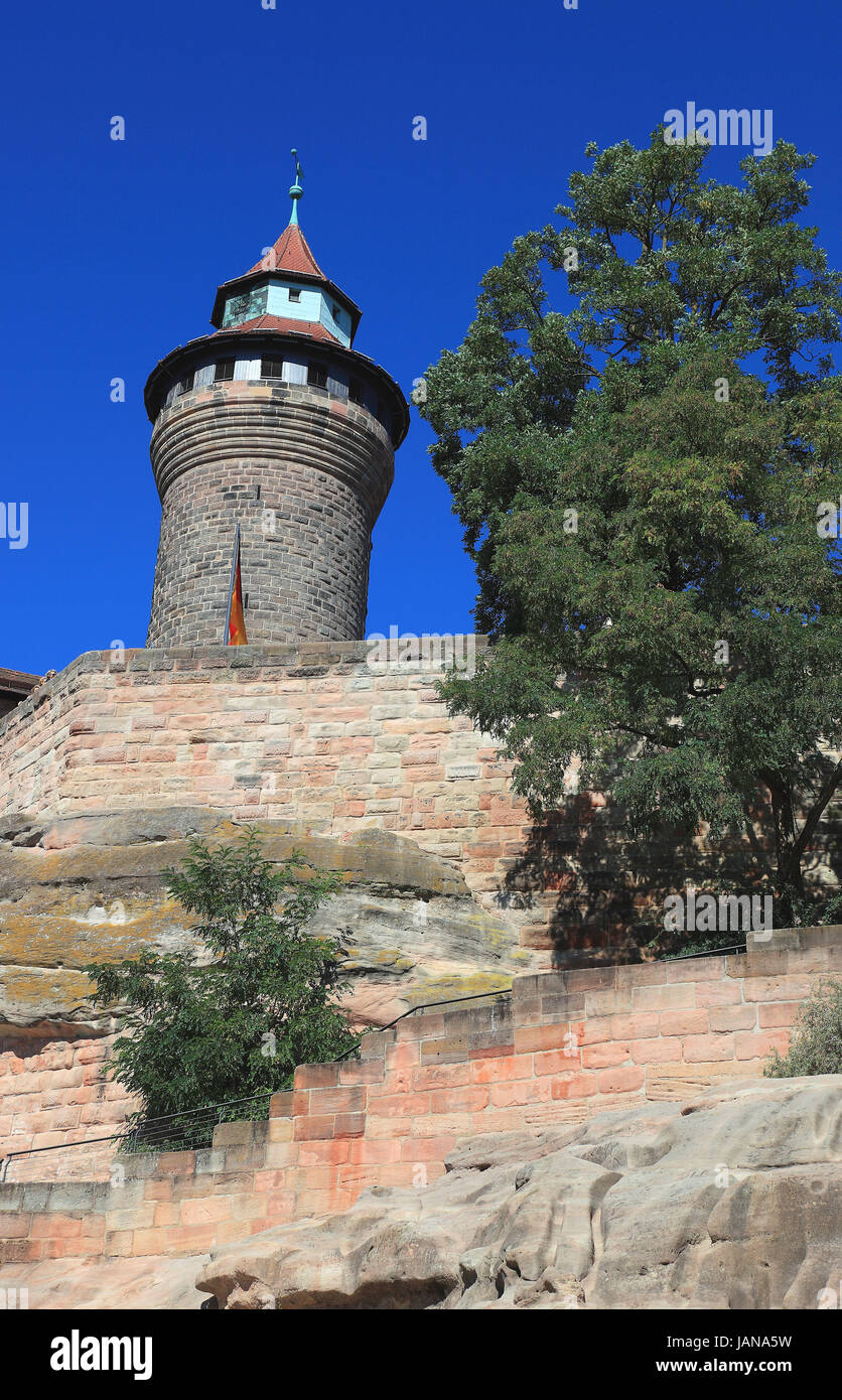 Nuremberg Castle, Sinwell Tower, Nuremberg, Middle Franconia, Bavaria ...