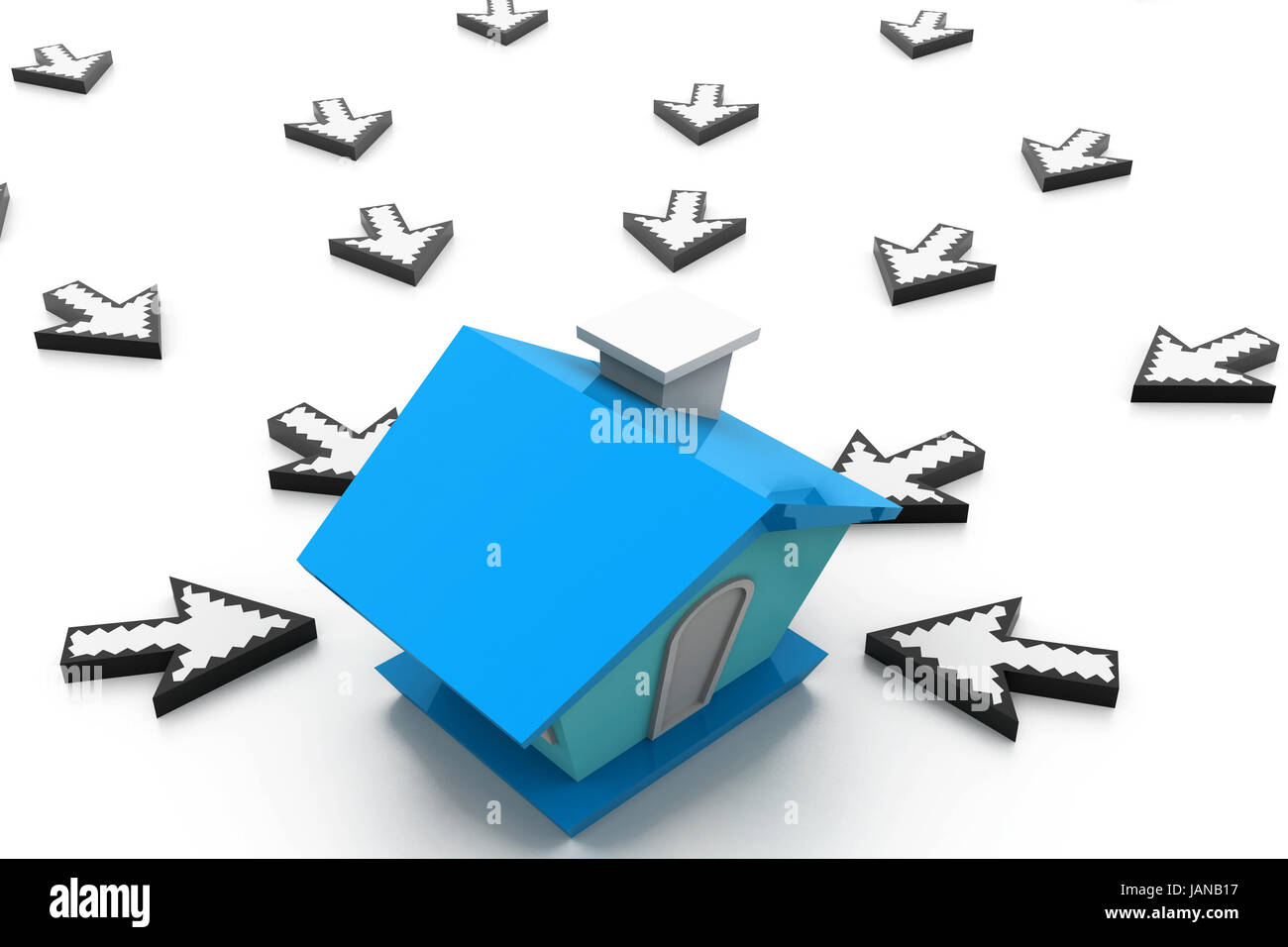 3D Cursors and house Stock Photo - Alamy