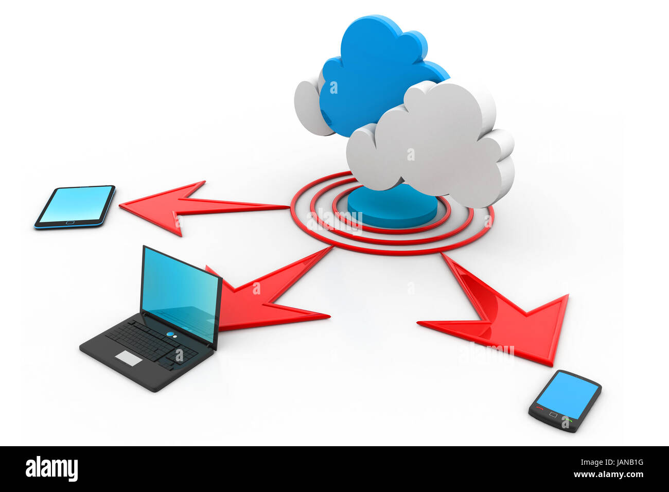 Devices sync Cut Out Stock Images & Pictures - Alamy