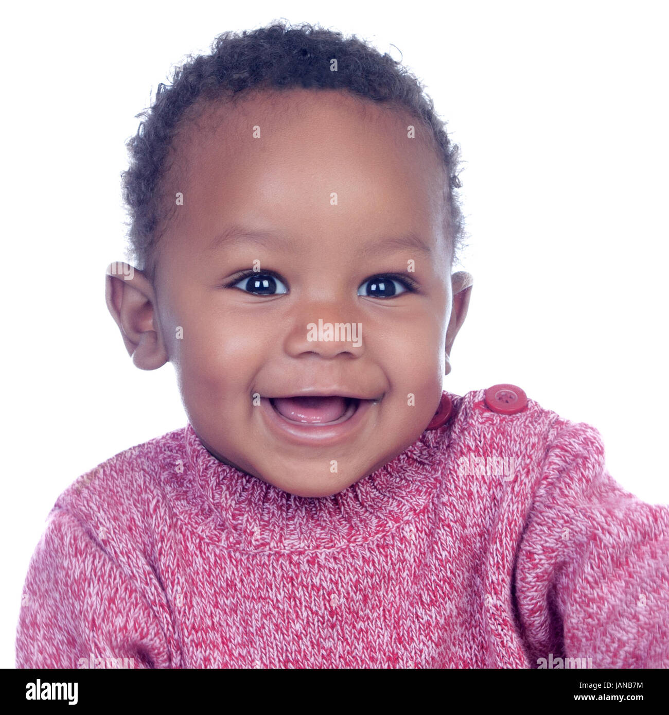 Adorable african baby smiling isolated on a white background Stock ...