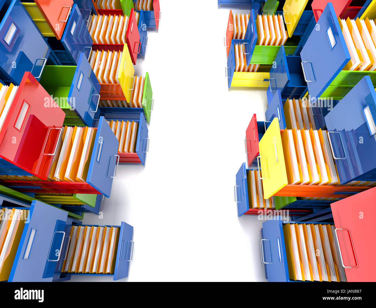3d image of colorful file cabinet Stock Photo - Alamy