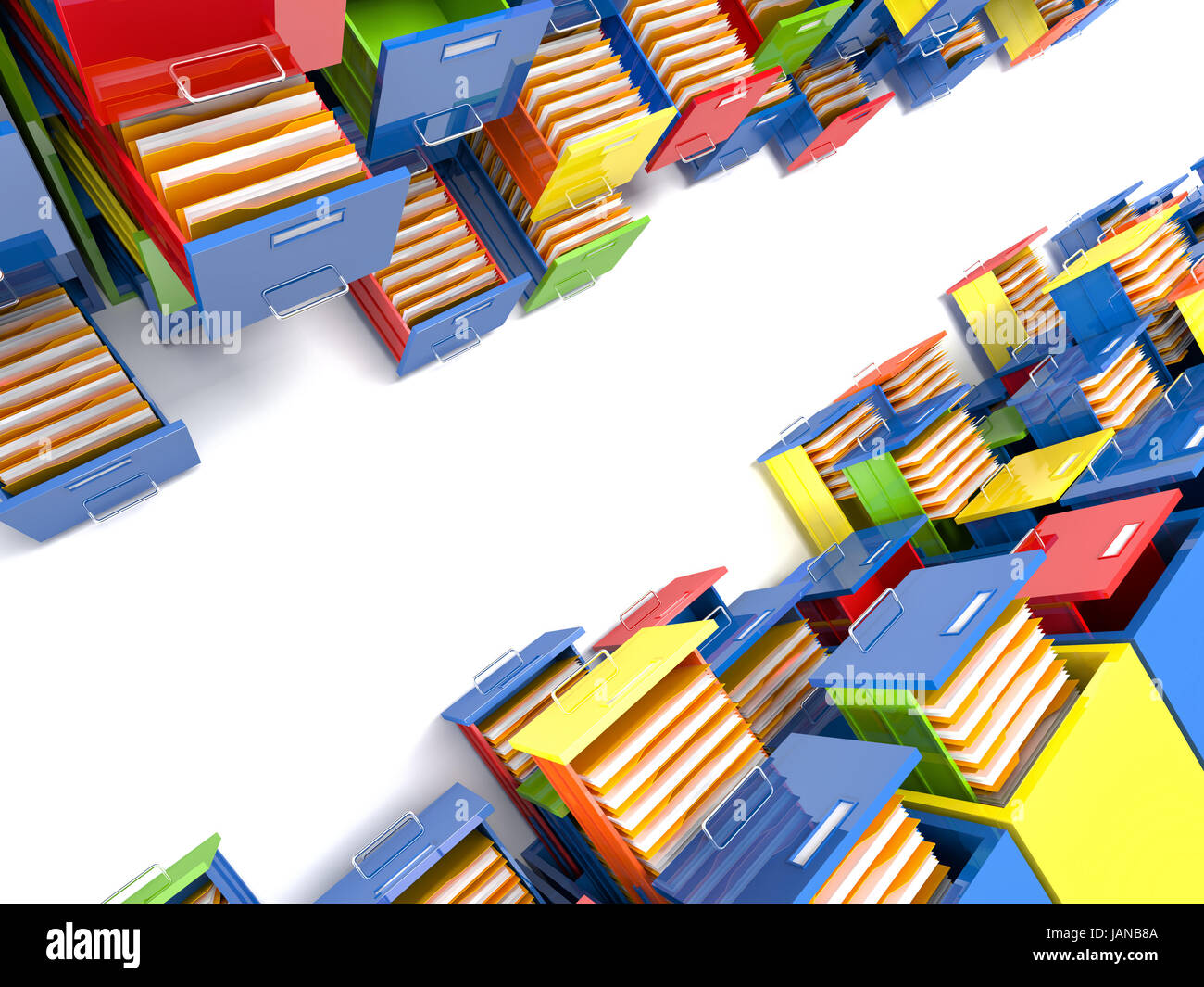 3d image of colorful file cabinet Stock Photo - Alamy