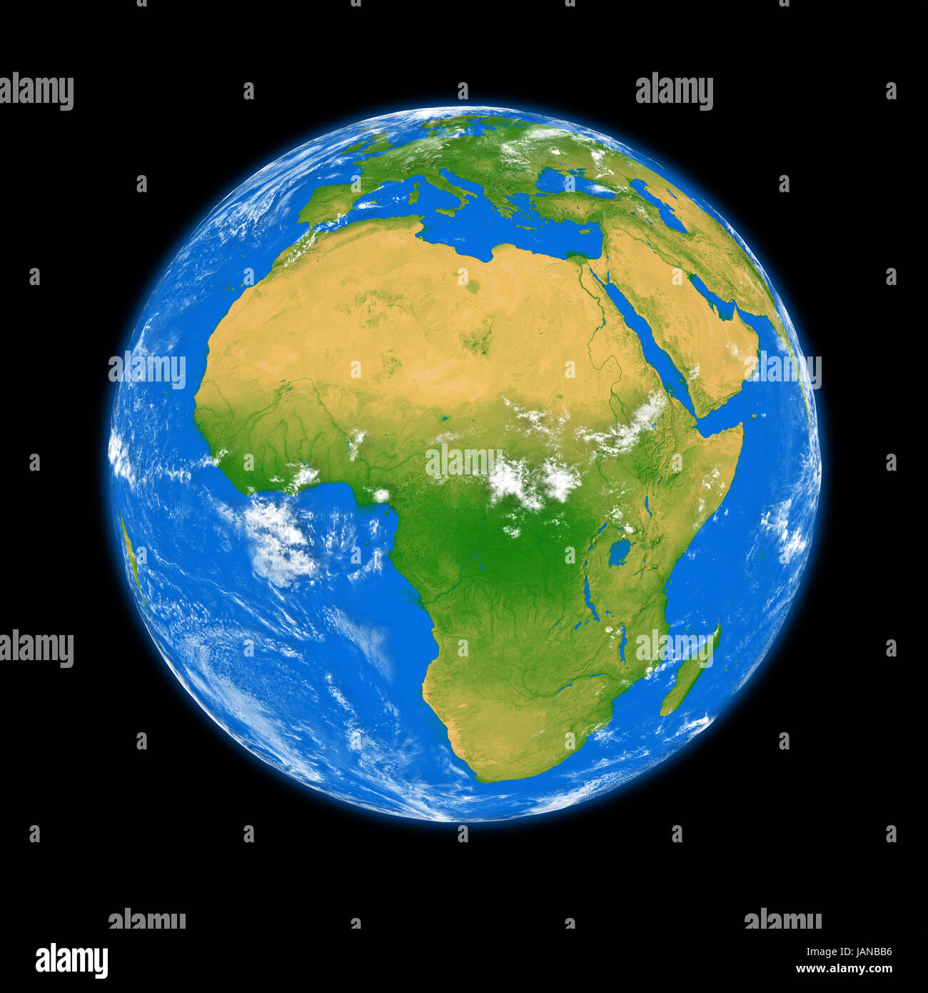 Africa on planet Earth isolated on black background. Elements of this image furnished by NASA ...