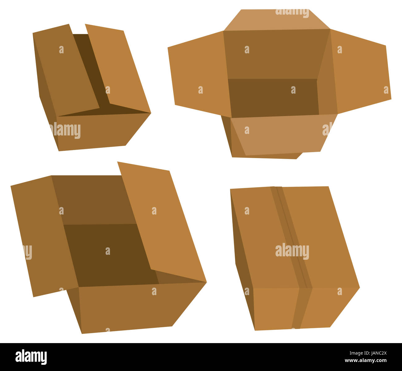 Set of cardboard boxes Stock Photo - Alamy