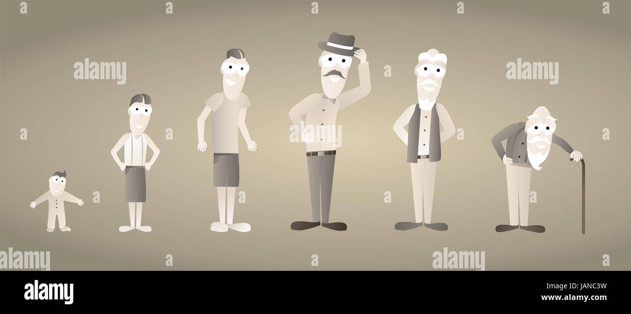 Vintage Man Growing old / Aging Stock Photo - Alamy