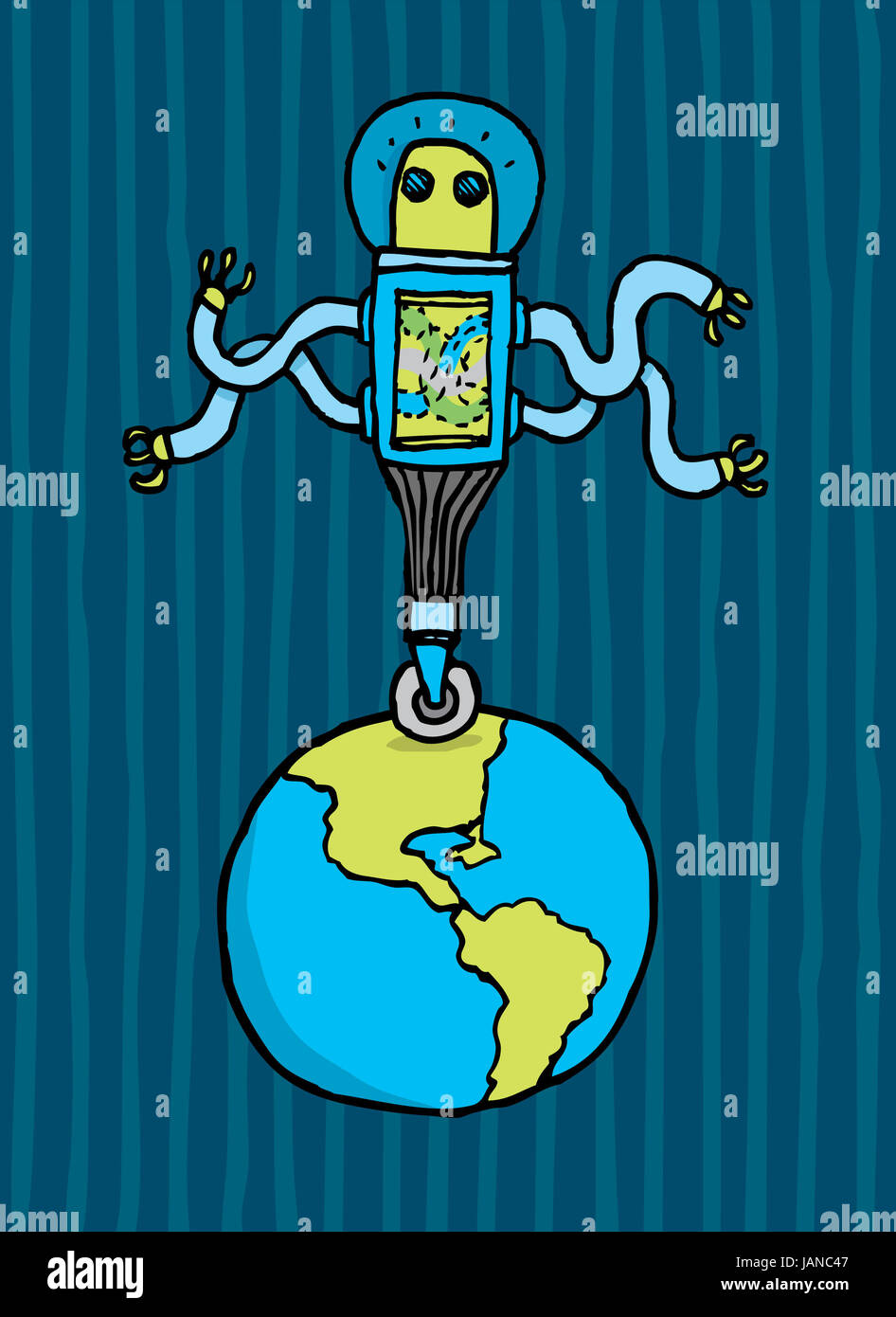 Alien domination over earth Stock Photo - Alamy