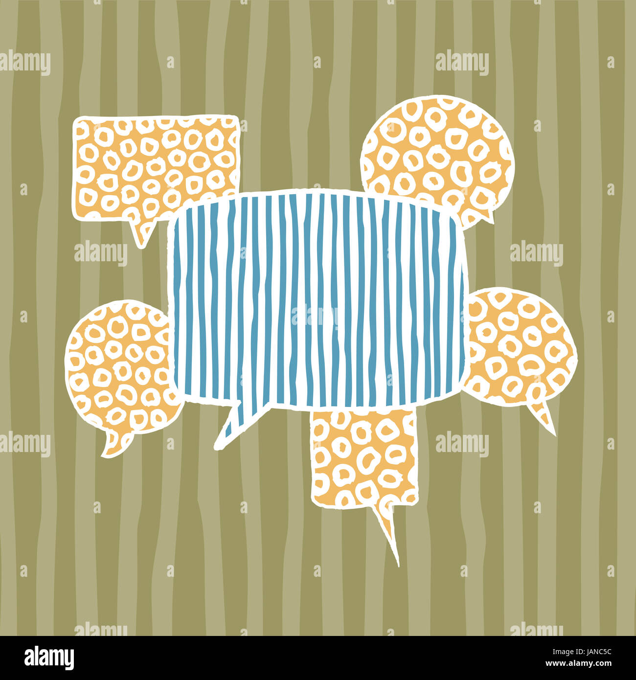 Vector handwritten speech bubbles / Creative thinking Stock Photo - Alamy