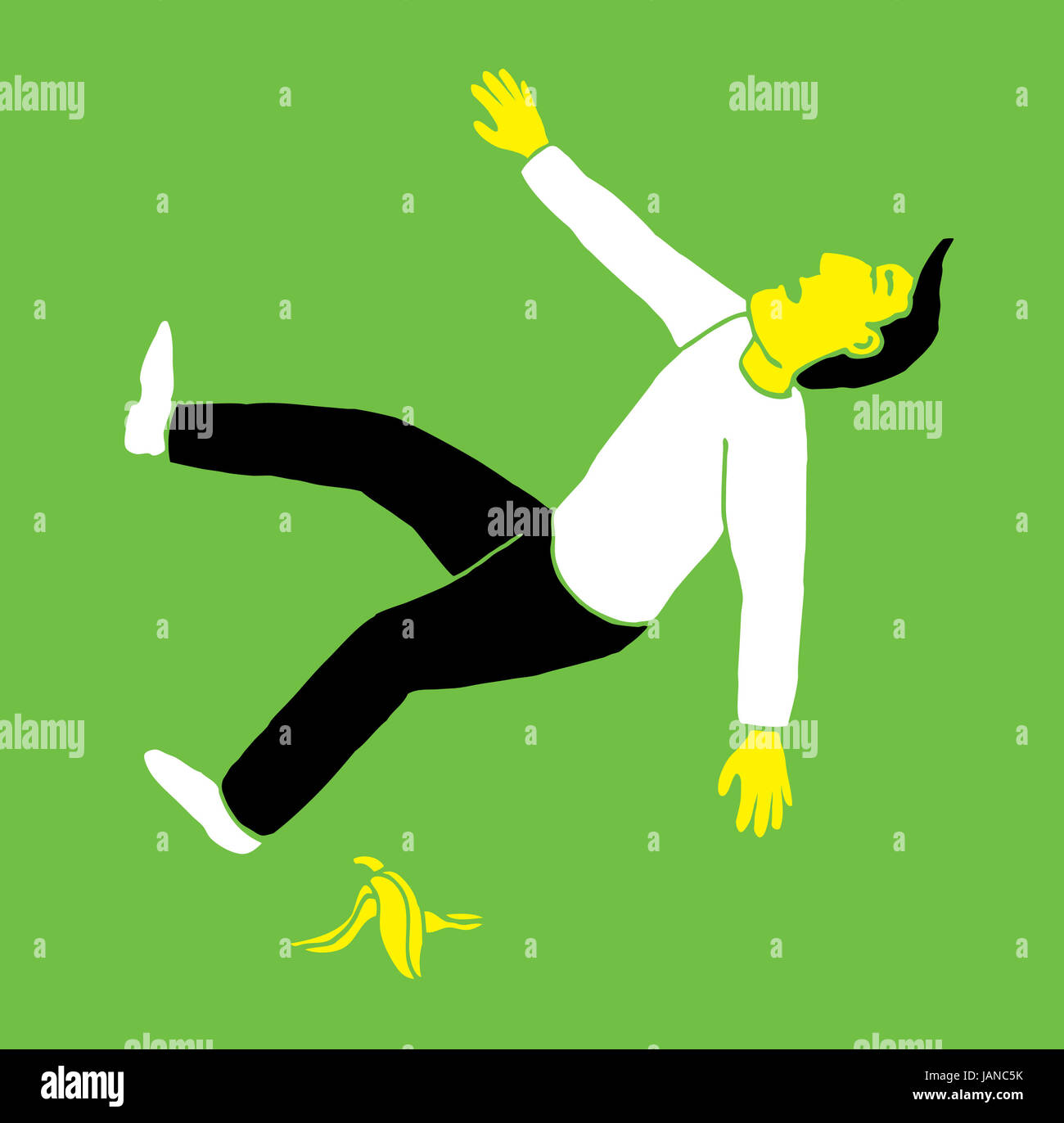 Slipping on a banana Stock Photo - Alamy