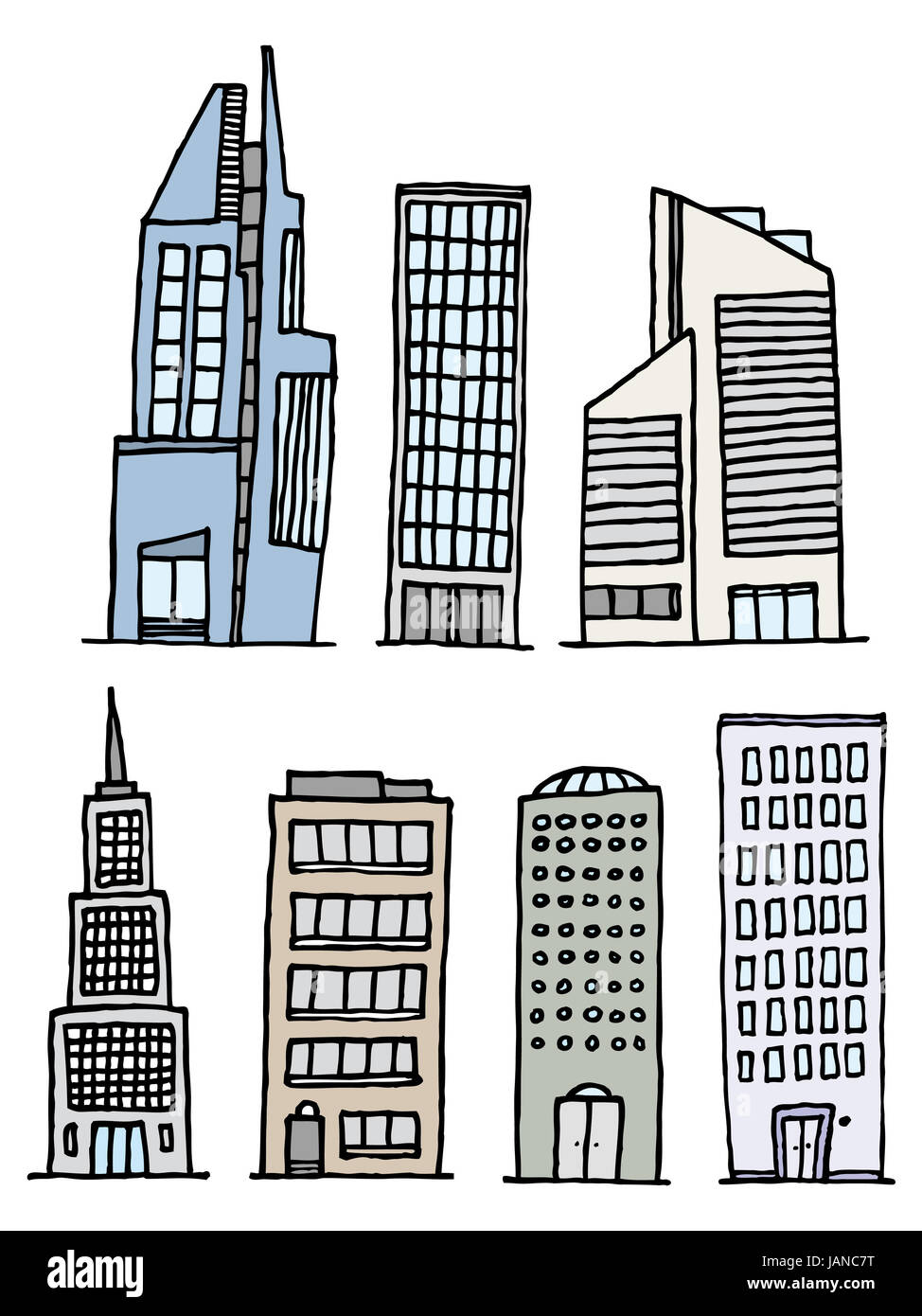 Buildings Handwritten Set / Sketchy Architecture Stock Photo - Alamy