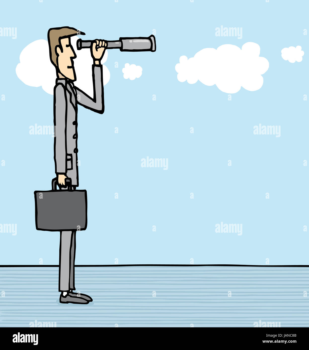 Businessman looking at future / Foreseeing / Trends Stock Photo - Alamy