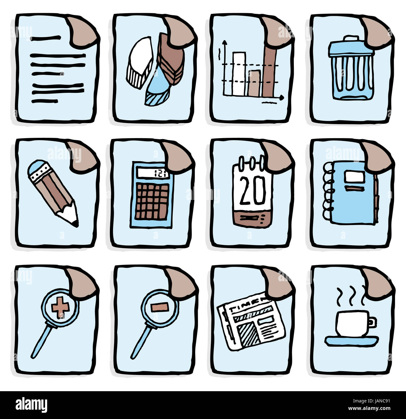 Vector business icons / Office applications Stock Photo - Alamy