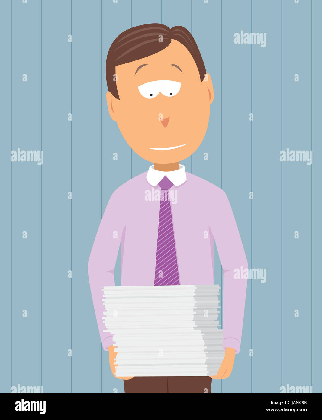Work pending / Businessman carrying reports Stock Photo - Alamy