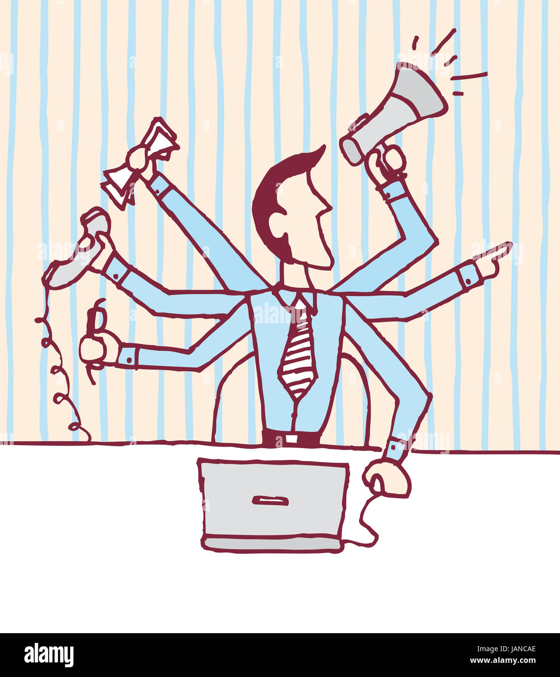 Multi tasking businessman / Stressed occupied Stock Photo - Alamy Multi tasking businessman / Stressed occupied Stock Photo - Alamy
