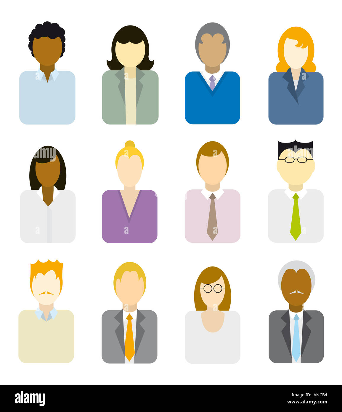 Business people icons (multi ethnic Stock Photo - Alamy