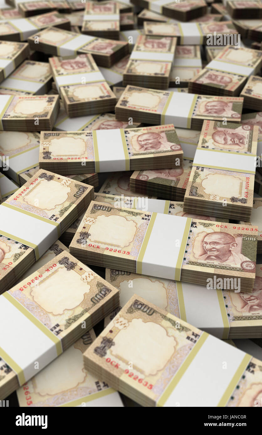 Stack of Indian Rupee Stock Photo - Alamy