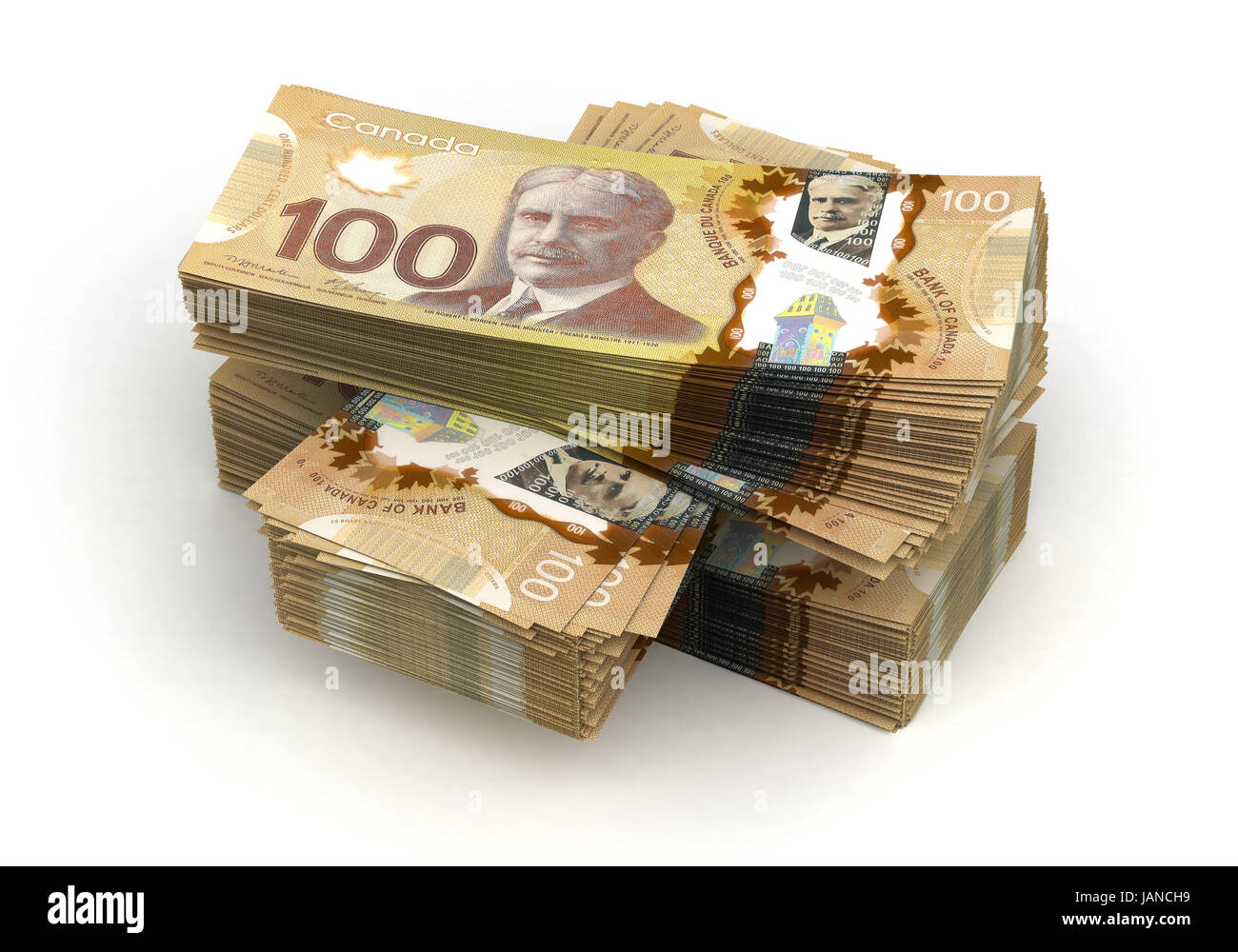 Stack of Canadian Dollar (isolated with clipping path Stock Photo - Alamy