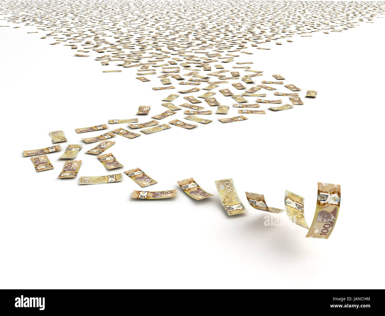 Falling Canadian Dollar (isolated with clipping path Stock Photo - Alamy
