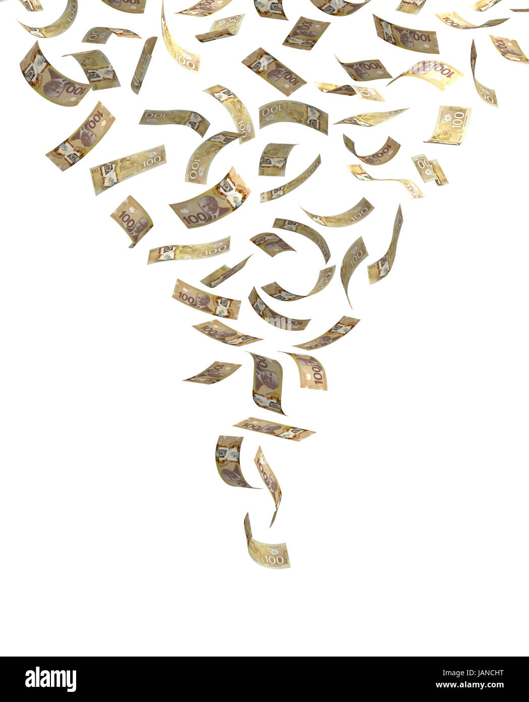 Falling Canadian Dollar (isolated with clipping path Stock Photo - Alamy