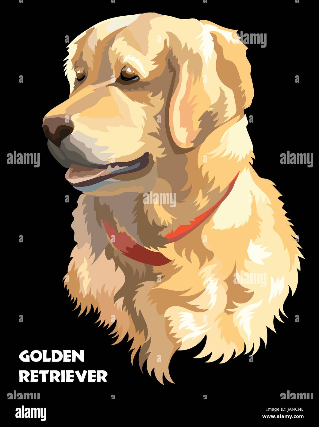 Gold retriever puppy Stock Vector Images - Alamy