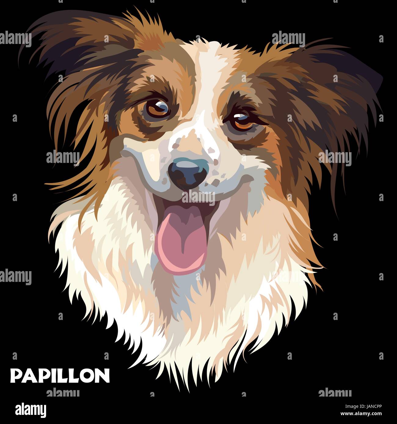 Papillon silhouette Stock Vector Images - Alamy