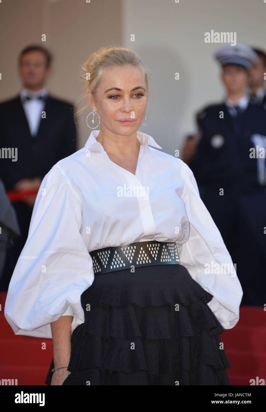 Emmanuelle Béart Arriving on the red carpet for the 70th Cannes Film ...