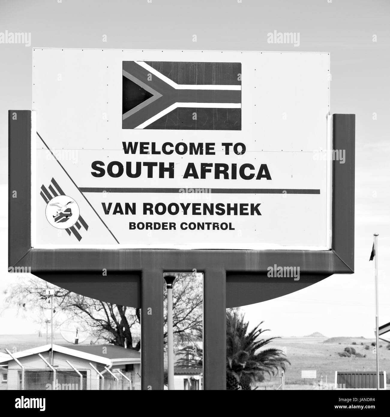 in south africa control border signal welcome concept and sky Stock ...