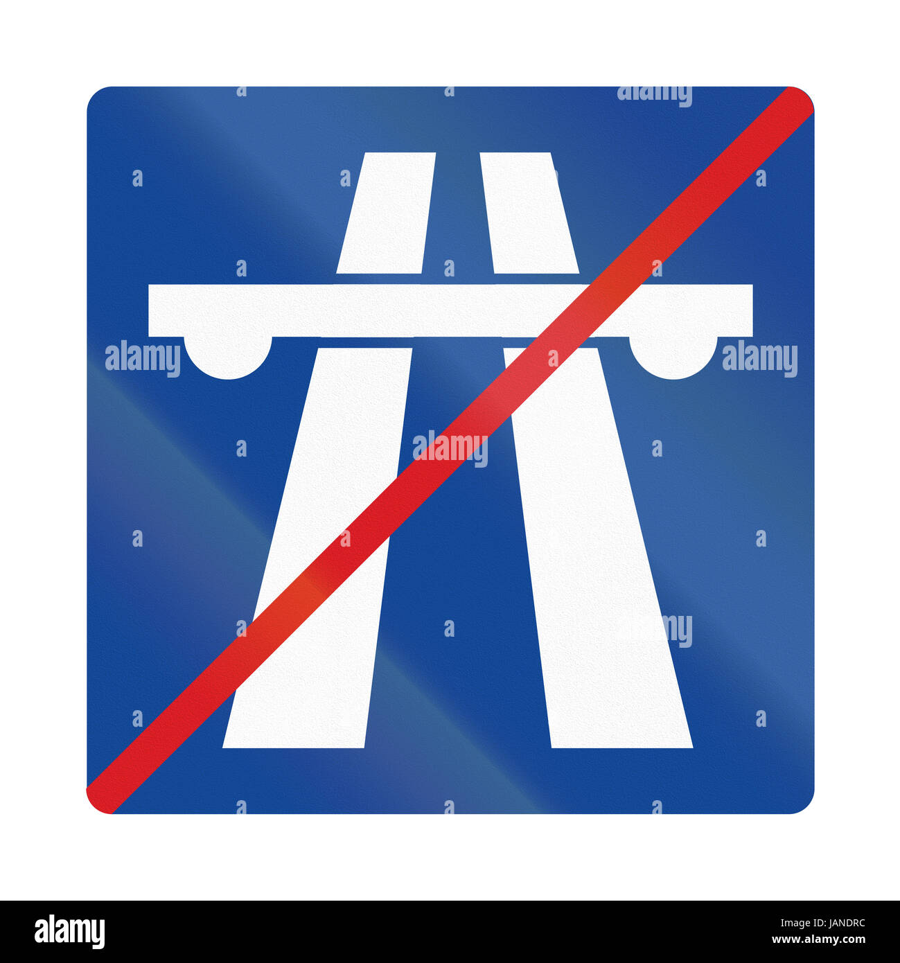 Road sign used in Argentina - End of freeway Stock Photo - Alamy