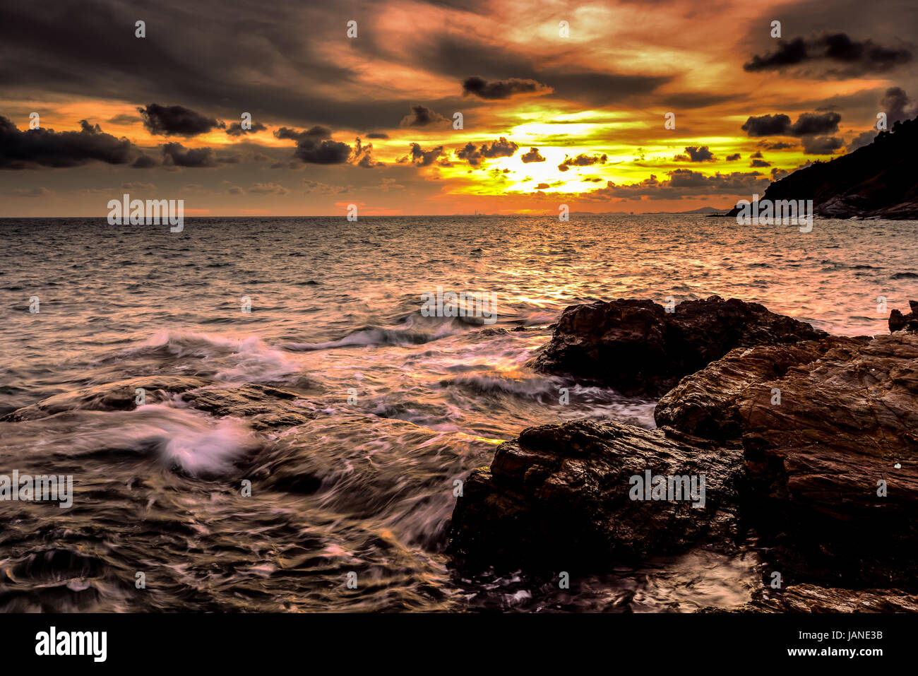 Sea and sky during sunset about raining Stock Photo - Alamy