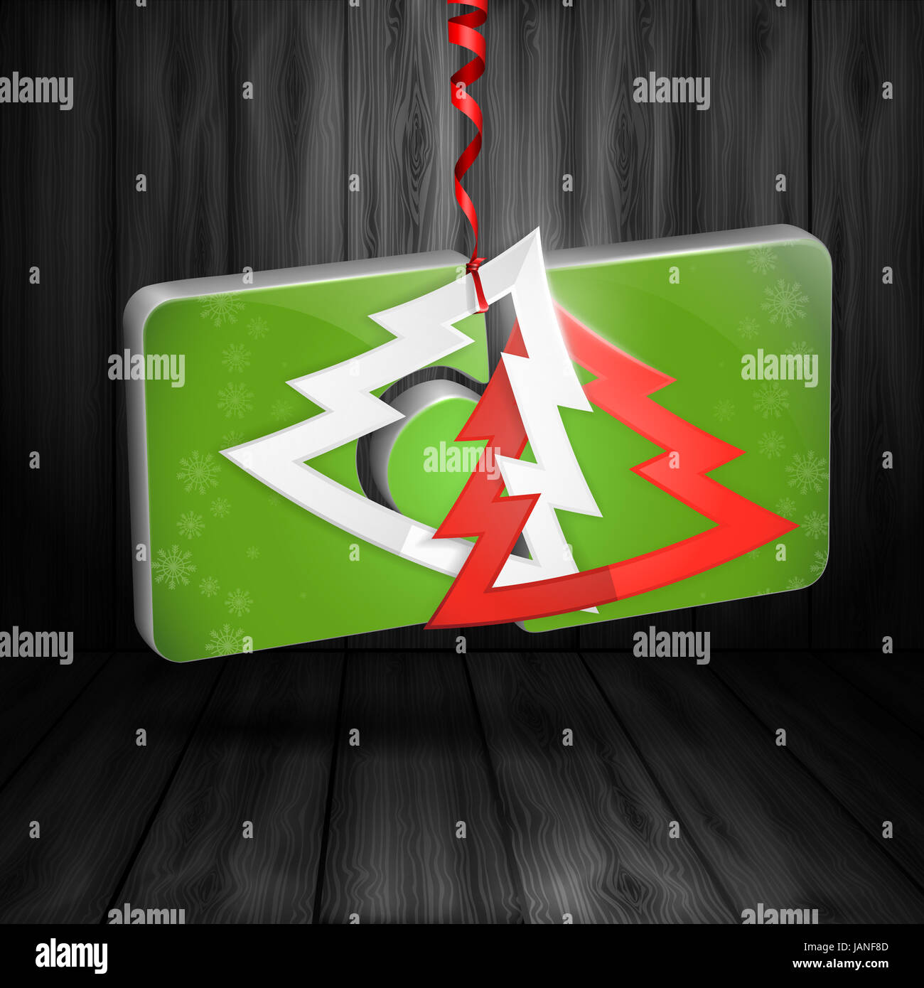 Modern Puzzle Template With Paper Christmas Tree. Vector Illustration ...