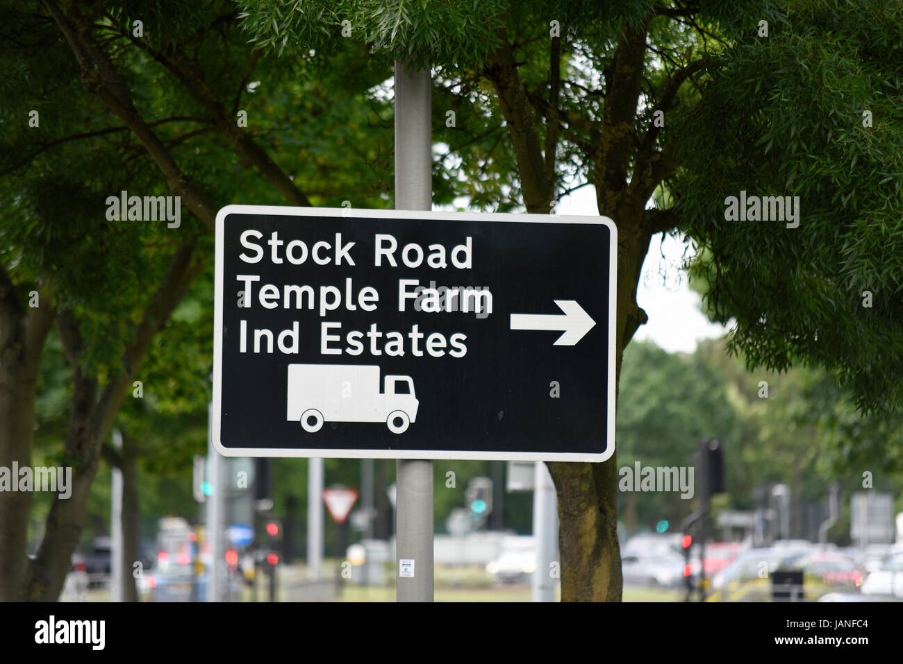 Lorry sign for Stock Road, Temple Farm Industrial Estates. Road sign ...