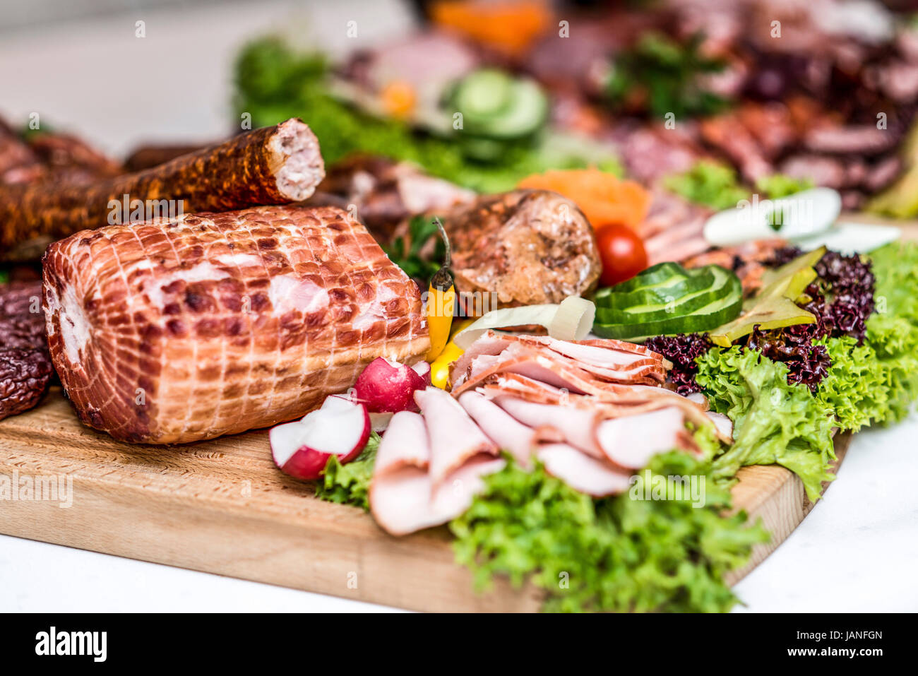 Meat, ham, vegetables, Polish traditional food Stock Photo - Alamy