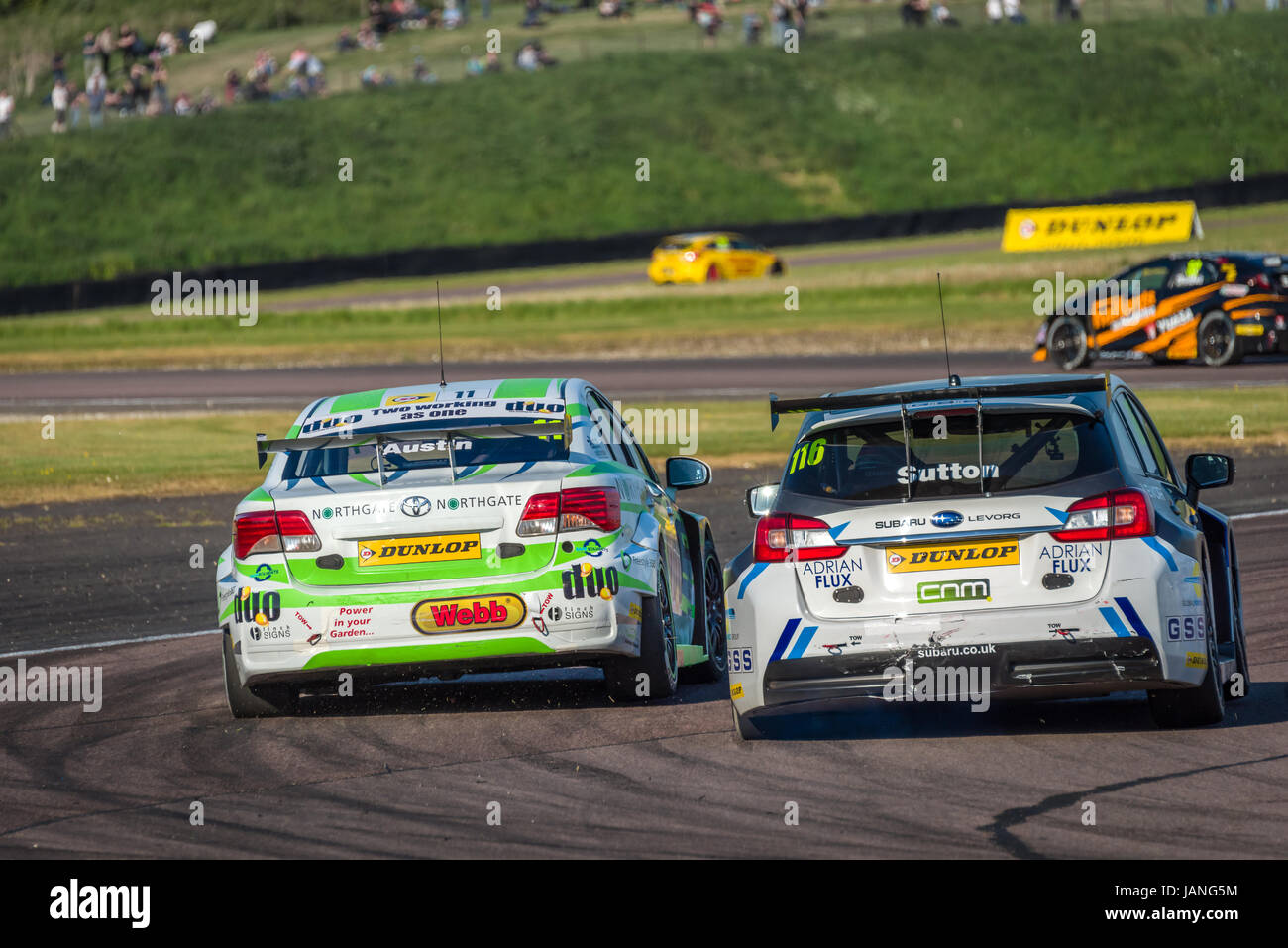 BTCC Drivers Austin and Sutton competing at Thruxton Circuit, Hampshire ...