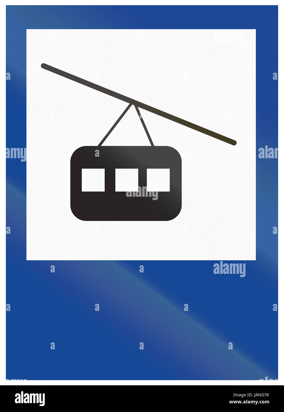 Road sign used in Argentina - Cable car Stock Photo - Alamy