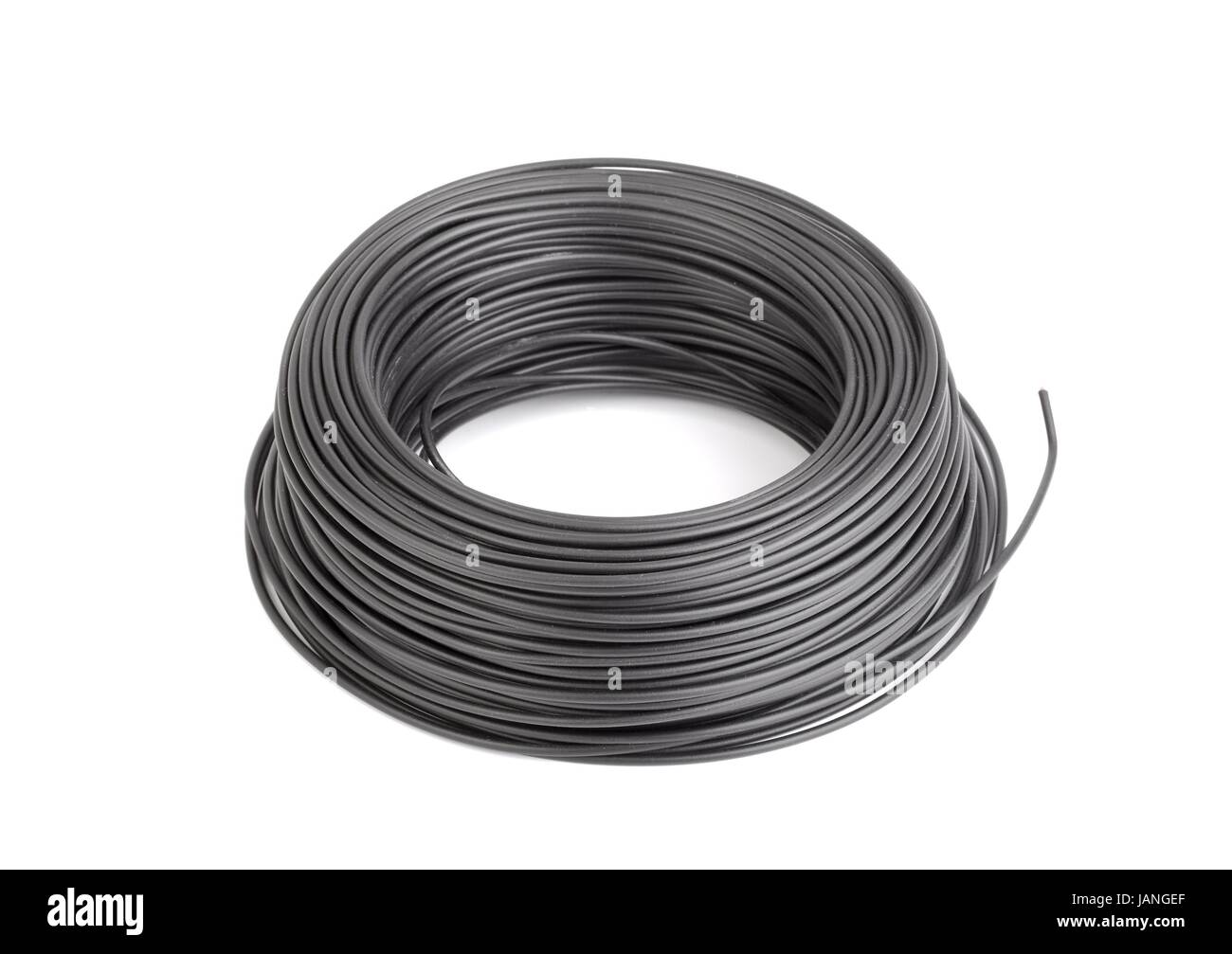 Roll of black electic wire Stock Photo - Alamy