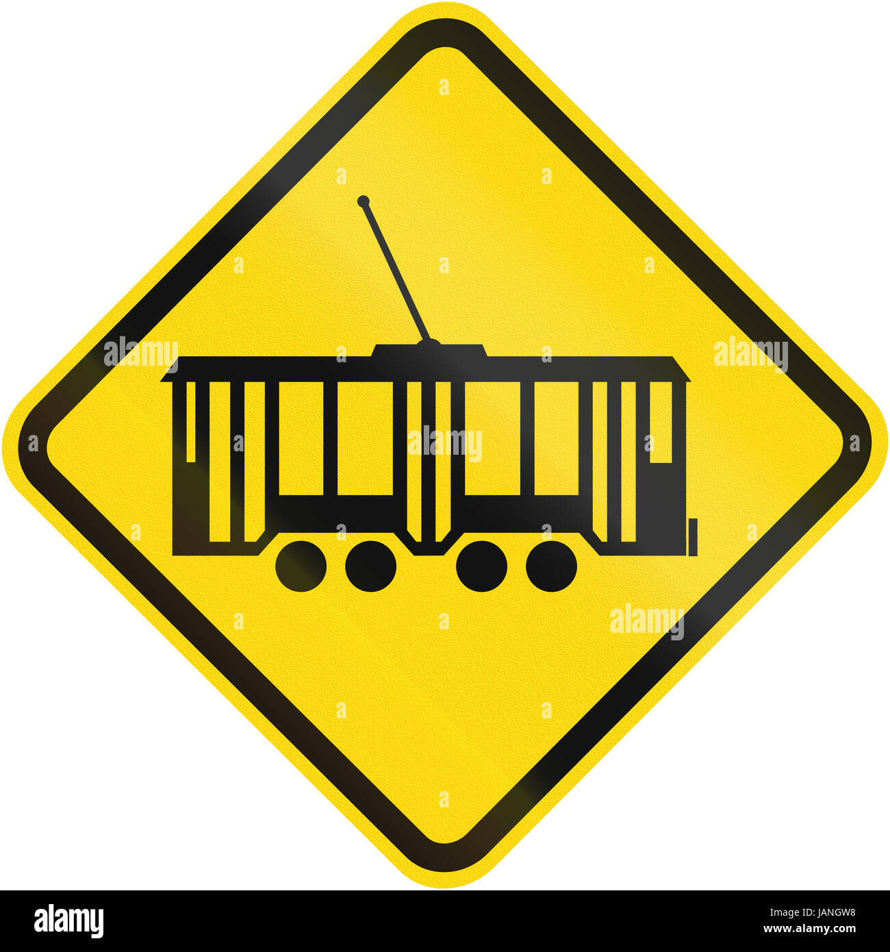 Tram warning sign used in the country of Brazil Stock Photo - Alamy
