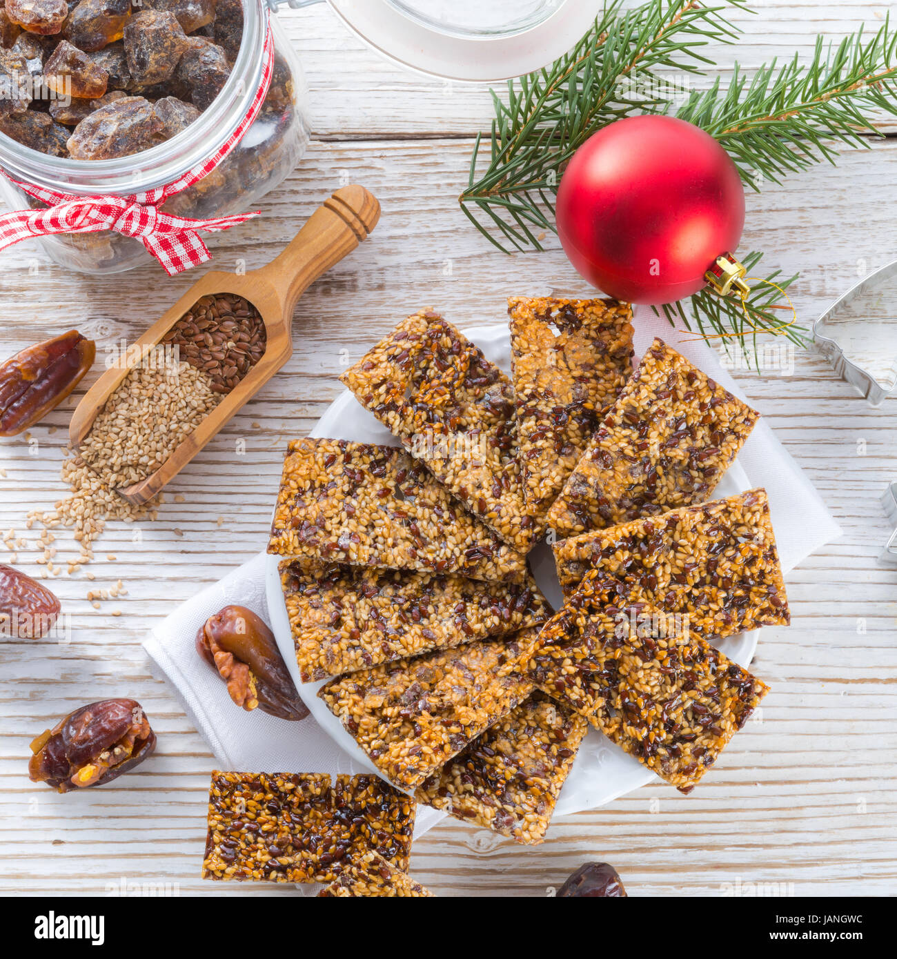flax Sesame seed candy Stock Photo - Alamy