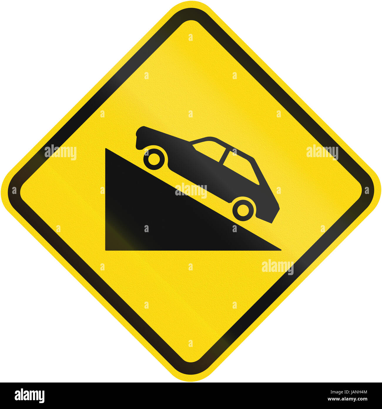 Steep Uphill Grade warning used In Brazil Stock Photo - Alamy
