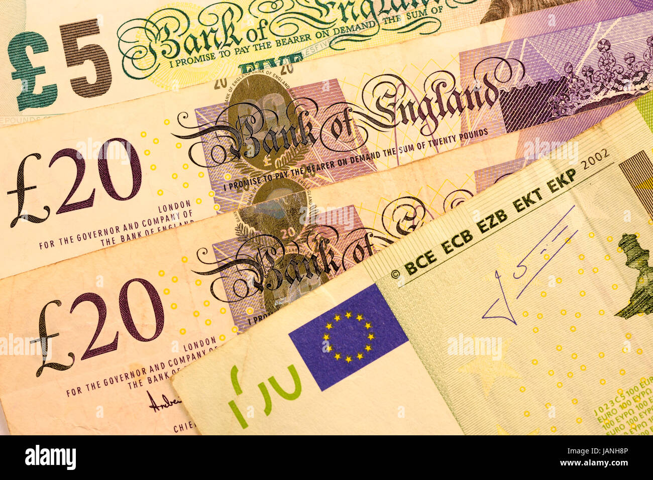 Close up Pounds, USD and EUR, Dollar and Euro currency note Stock Photo ...