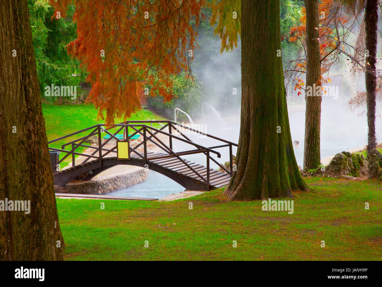 Bridge over thermal lake hi-res stock photography and images - Alamy