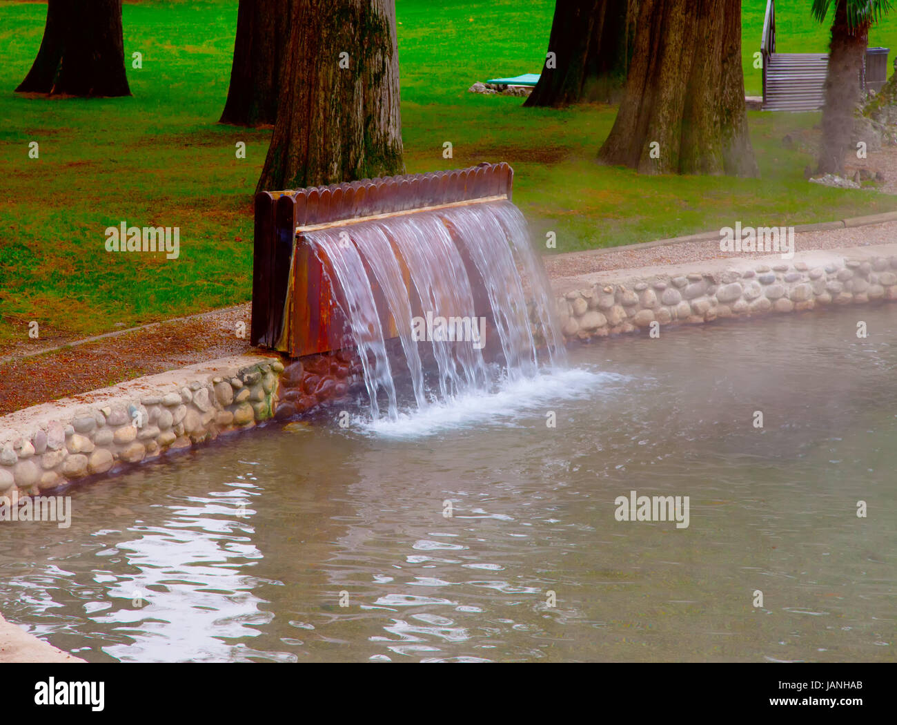 Water machine dropping water in a thermal lake Stock Photo - Alamy