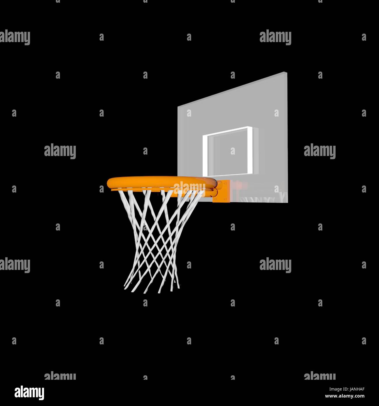 3D render of a basketball rim and net over black Stock Photo - Alamy
