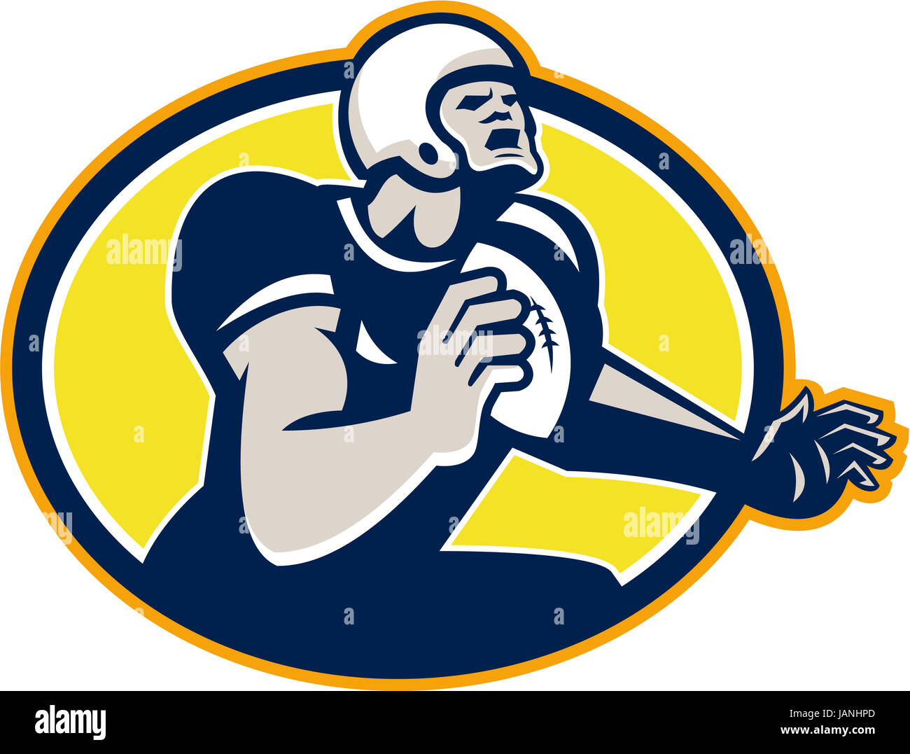Illustration of an american football gridiron quarterback player ...
