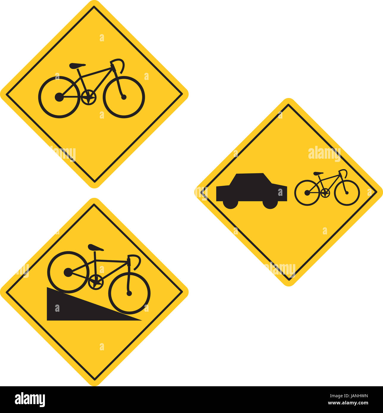Illustration of bicycle road traffic sign symbol on isolated white ...