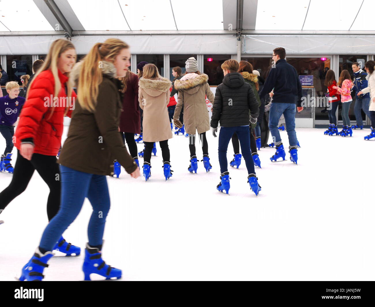 Winchester Cathedral Christmas Ice Rink Stock Photo - Alamy